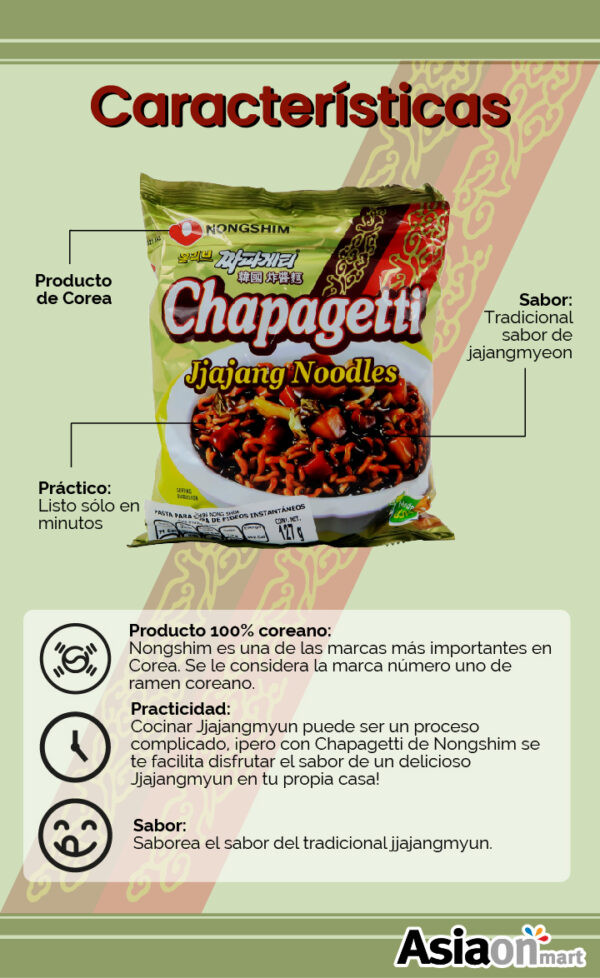 Nongshim Chapagetti 127gr - Jjajangmyun en 8 minutos - Asiaon Mart