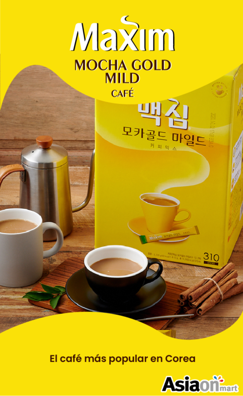Maxim Mocha Gold Mild 100pzs - Auténtico café coreano - Asiaon Mart