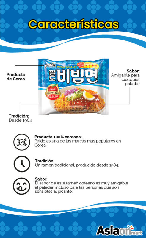 Paldo Bibim Men Ramen 130gr - Ramen con alma de Corea - Asiaon Mart