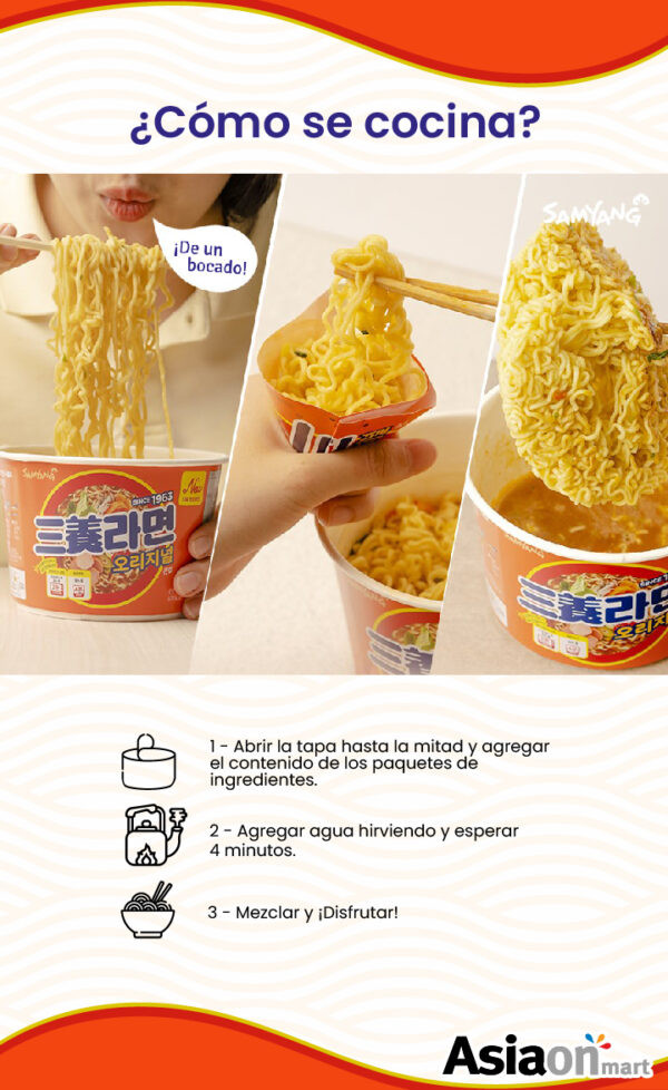 Samyang Ramen Original Cup 65gr - Sabores tradicionales - Asiaon Mart