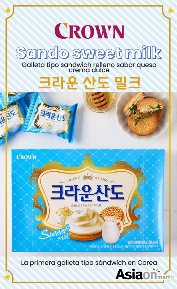 Crown Sando Galleta Sweet Milk 161gr - Sandwich relleno de crema ...
