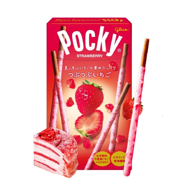 Glico Pocky Tsubu Tsubu Ichigo 55 gr - Asiaon Mart