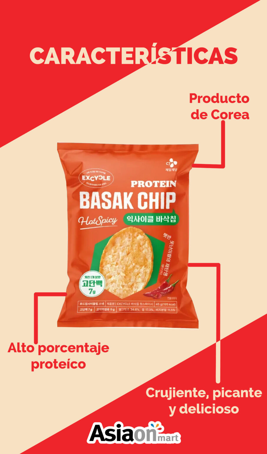 Basak Chip Hot Spicy 45 Gr - Asiaon Mart