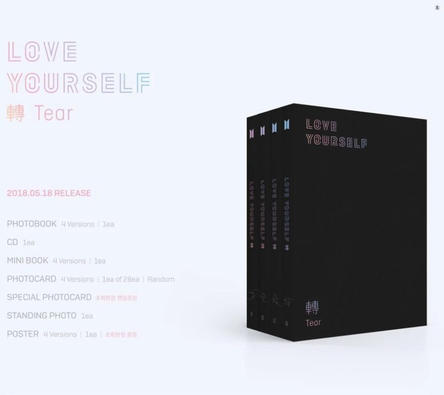 BTS 3rd Full Album Love Yourself 轉 Tear - Asiaon Mart