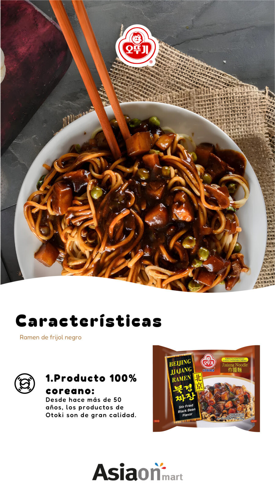Ottogi Beijing Jjajang Ramen 135 gr - Asiaon Mart