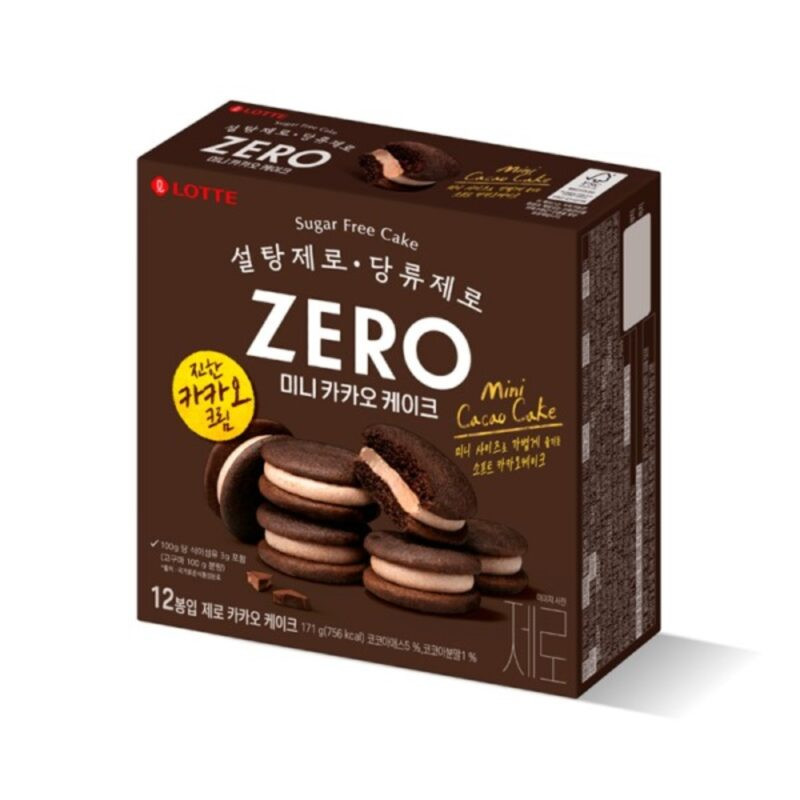 Lotte Zero Cacao Cake 171 gr 12 Paquetes - Asiaon Mart